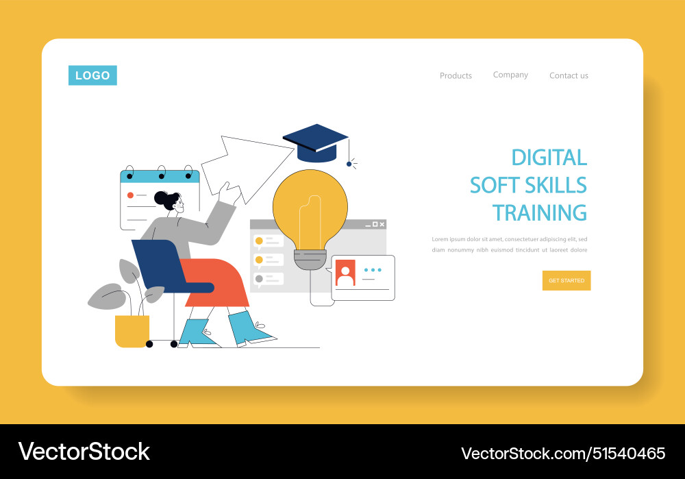 Soft skills training flat Royalty Free Vector Image