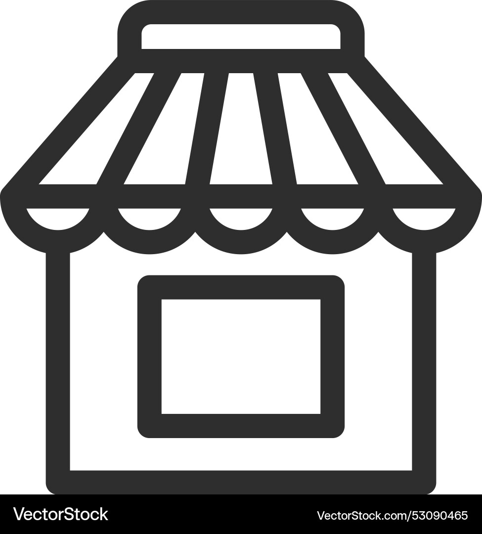 Store line icon market stand web shop Royalty Free Vector