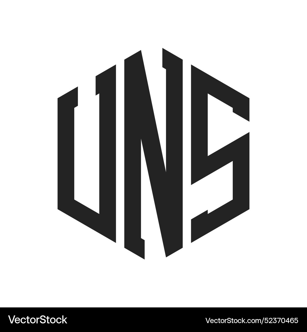 Uns logo design initial letter monogram Royalty Free Vector