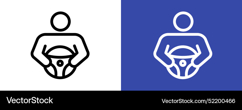 Car driver icon logo sign set outline Royalty Free Vector