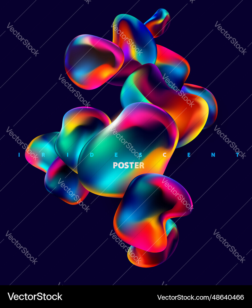 Colorful iridescent shapes Royalty Free Vector Image