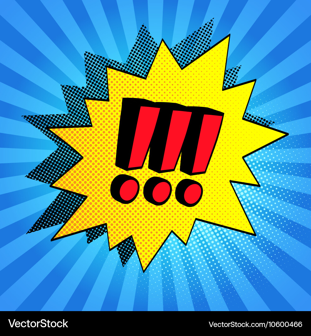 Comic bubble with exclamation points Royalty Free Vector