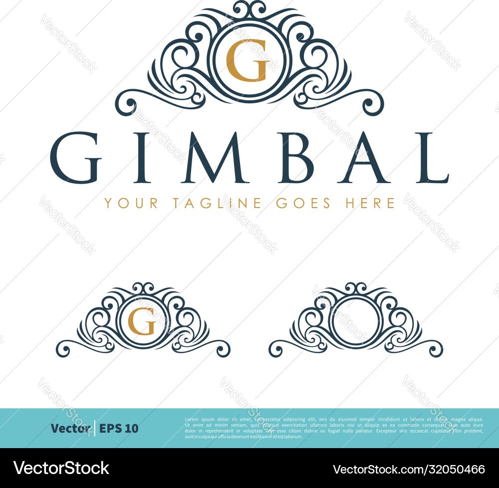 Crest heraldry ornamental frame circle initial Vector Image