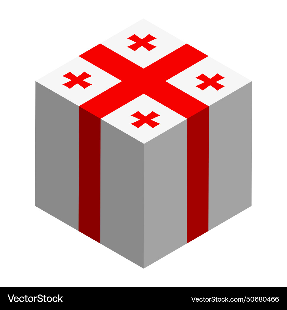 Cube flag of georgia Royalty Free Vector Image