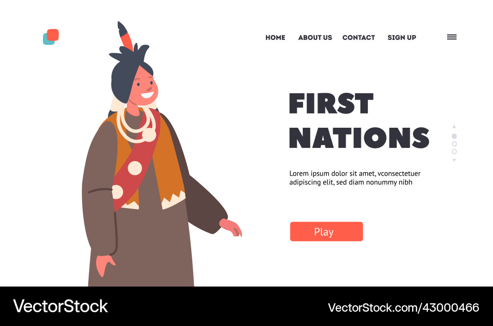 First nations landing page template american Vector Image