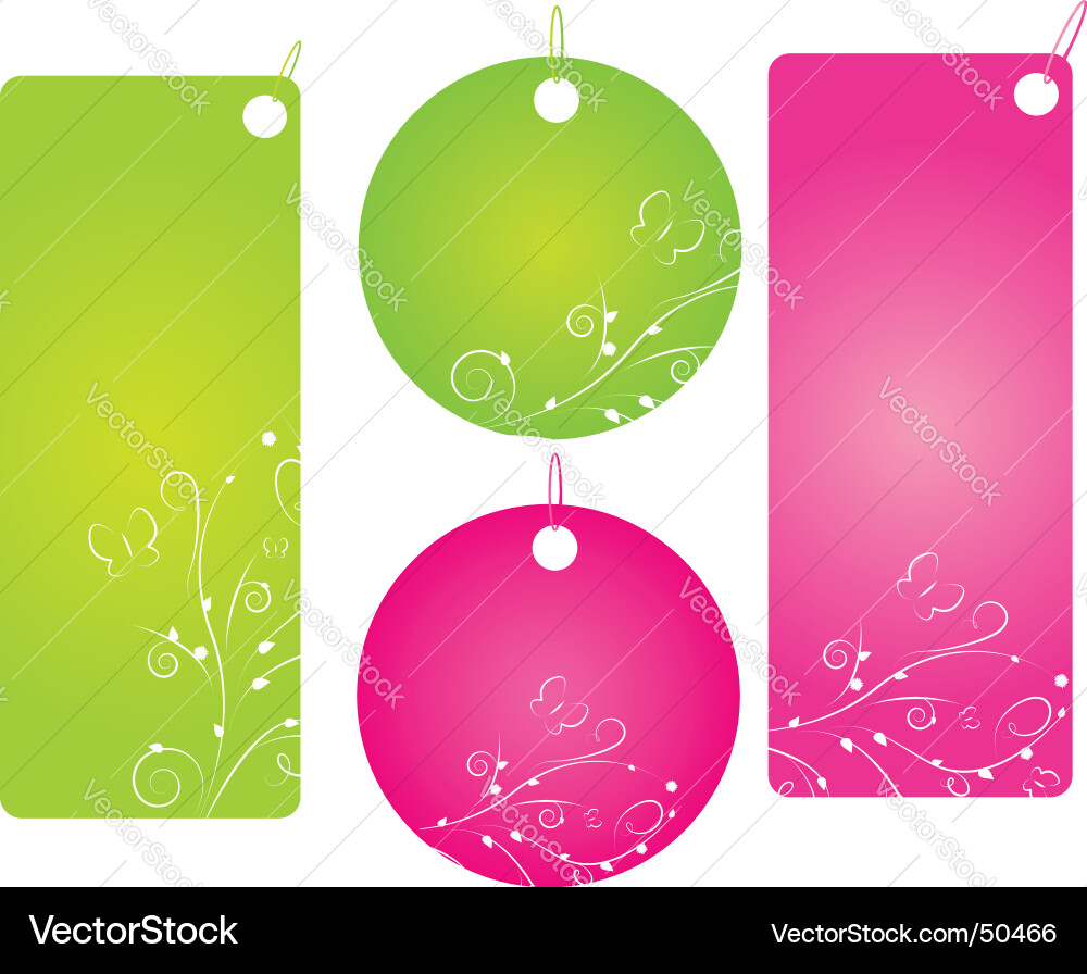 Floral Shopping Tags Royalty Free Vector Image