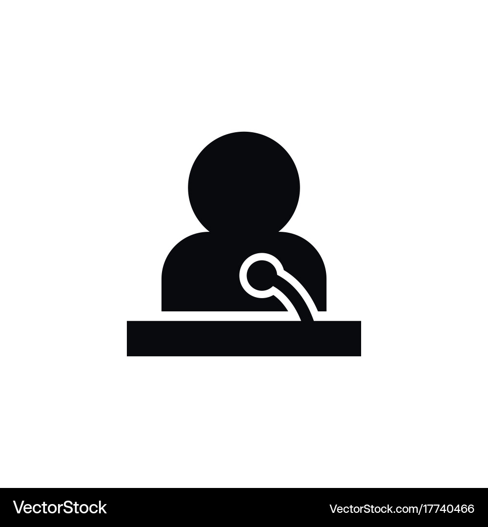 Isolated speaker man icon microphone Royalty Free Vector