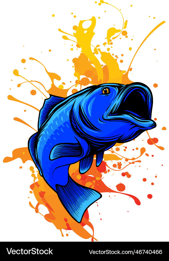 Logo peacock bass monoculus Royalty Free Vector Image