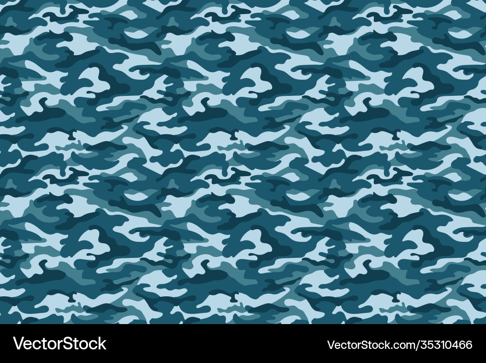Military camouflage texture blue colors Royalty Free Vector