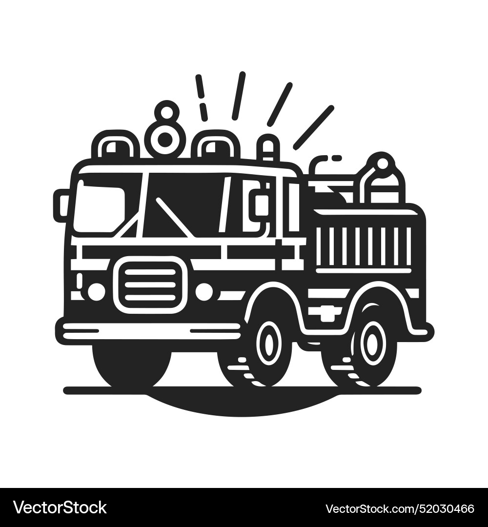 Neat fire engine silhouette pristine artwork Vector Image