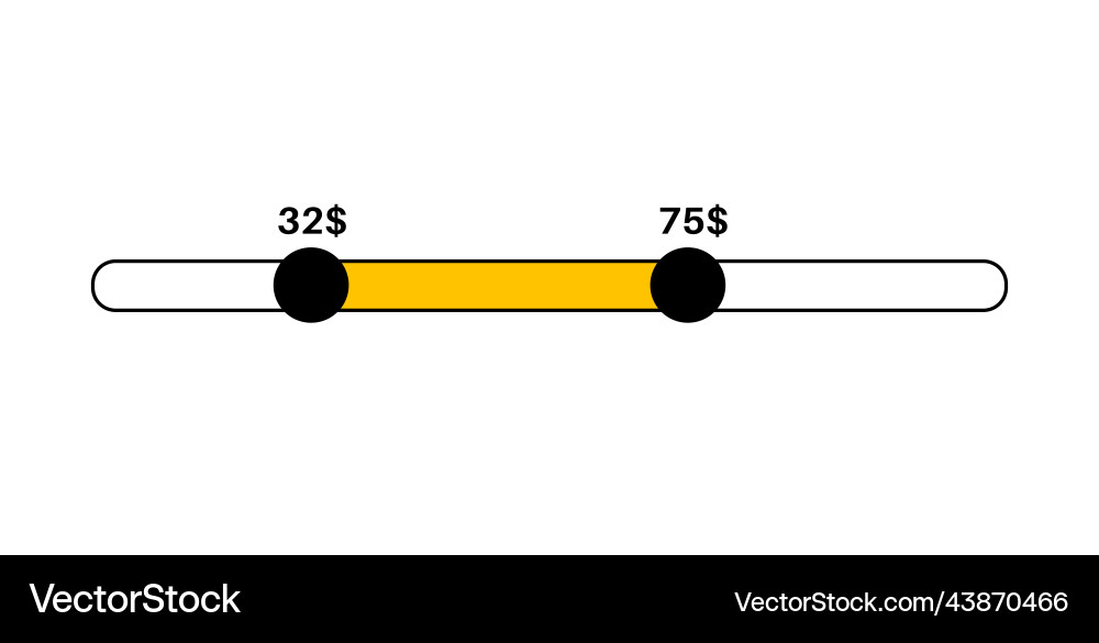 Price range filter Royalty Free Vector Image - VectorStock