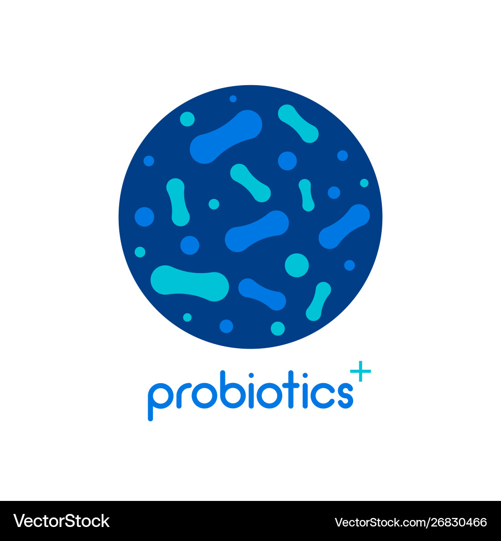 Probiotic bacteria logo bifidobacteria Royalty Free Vector