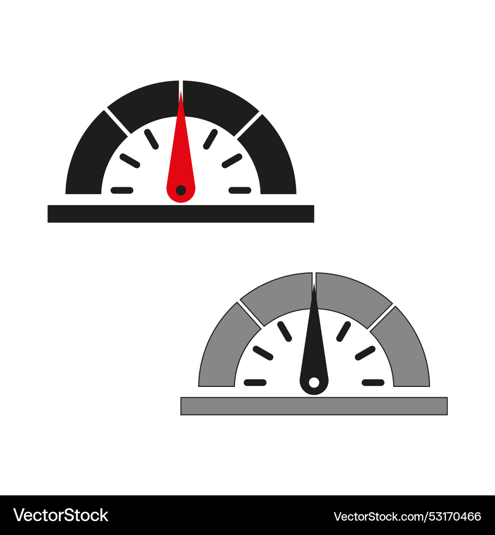 Semi-circle speedometer icons measurement Vector Image