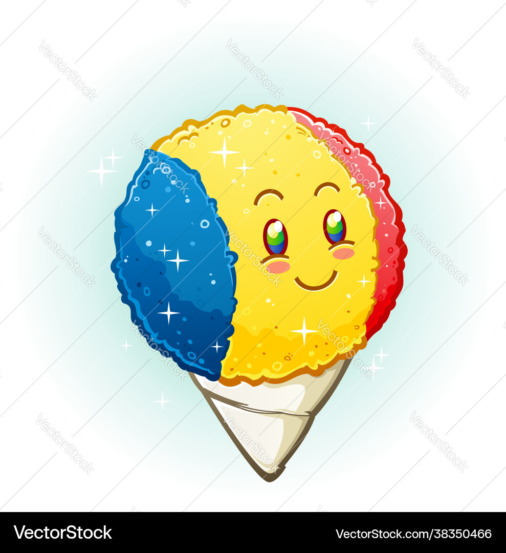 Snow cone cartoon character smiling Royalty Free Vector