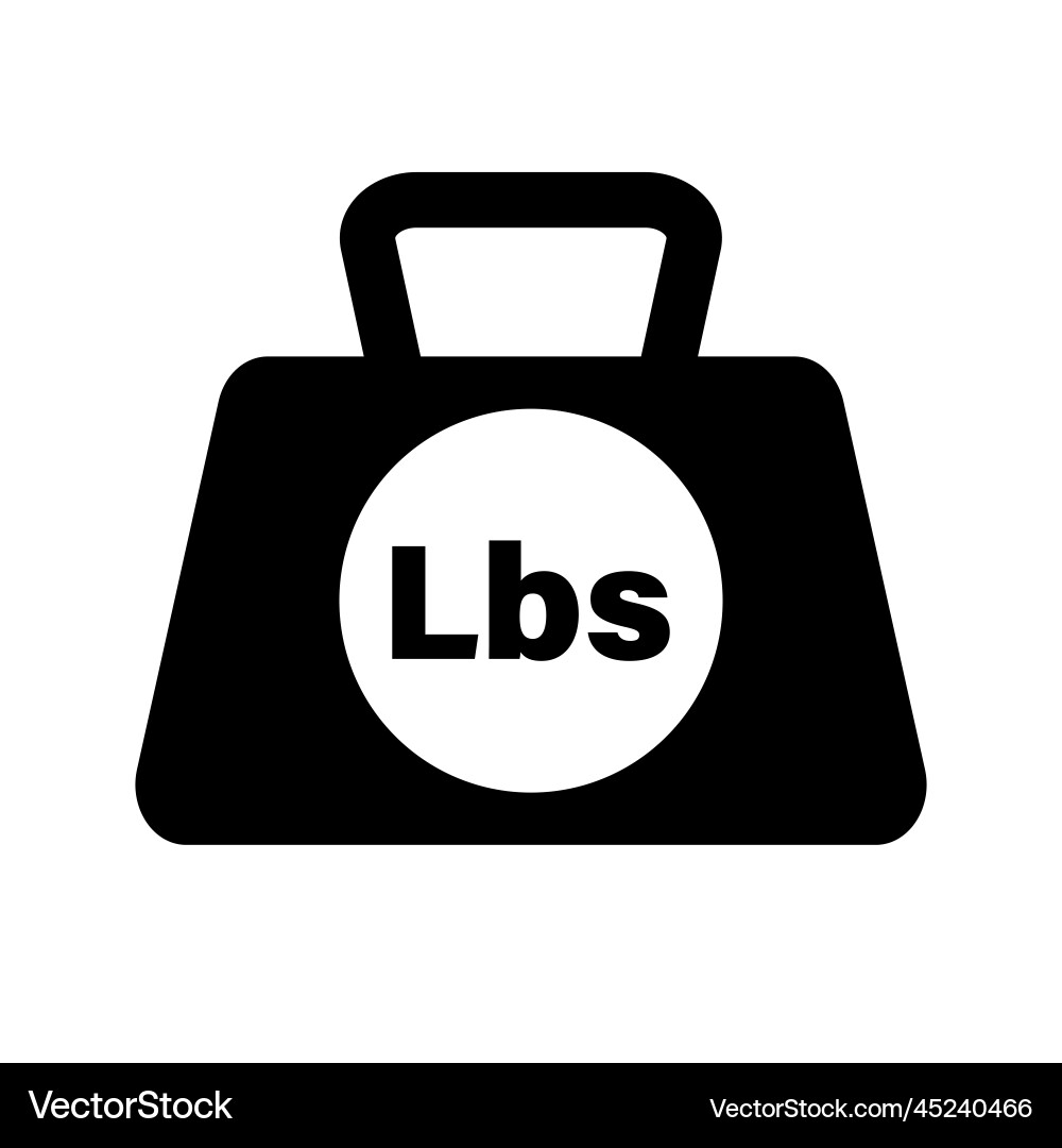 Weight symbol or lbs icon Royalty Free Vector Image