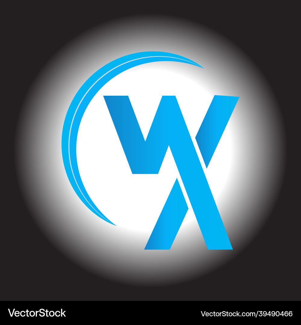 Wx logo monogram black background Royalty Free Vector Image