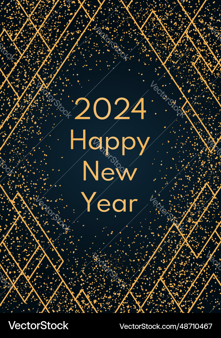2024 new year glitter lines frame background Vector Image