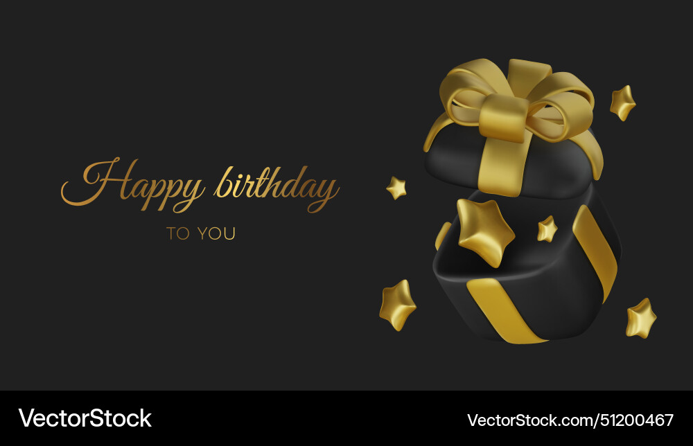 3d cartoon render floating black present Vector Image