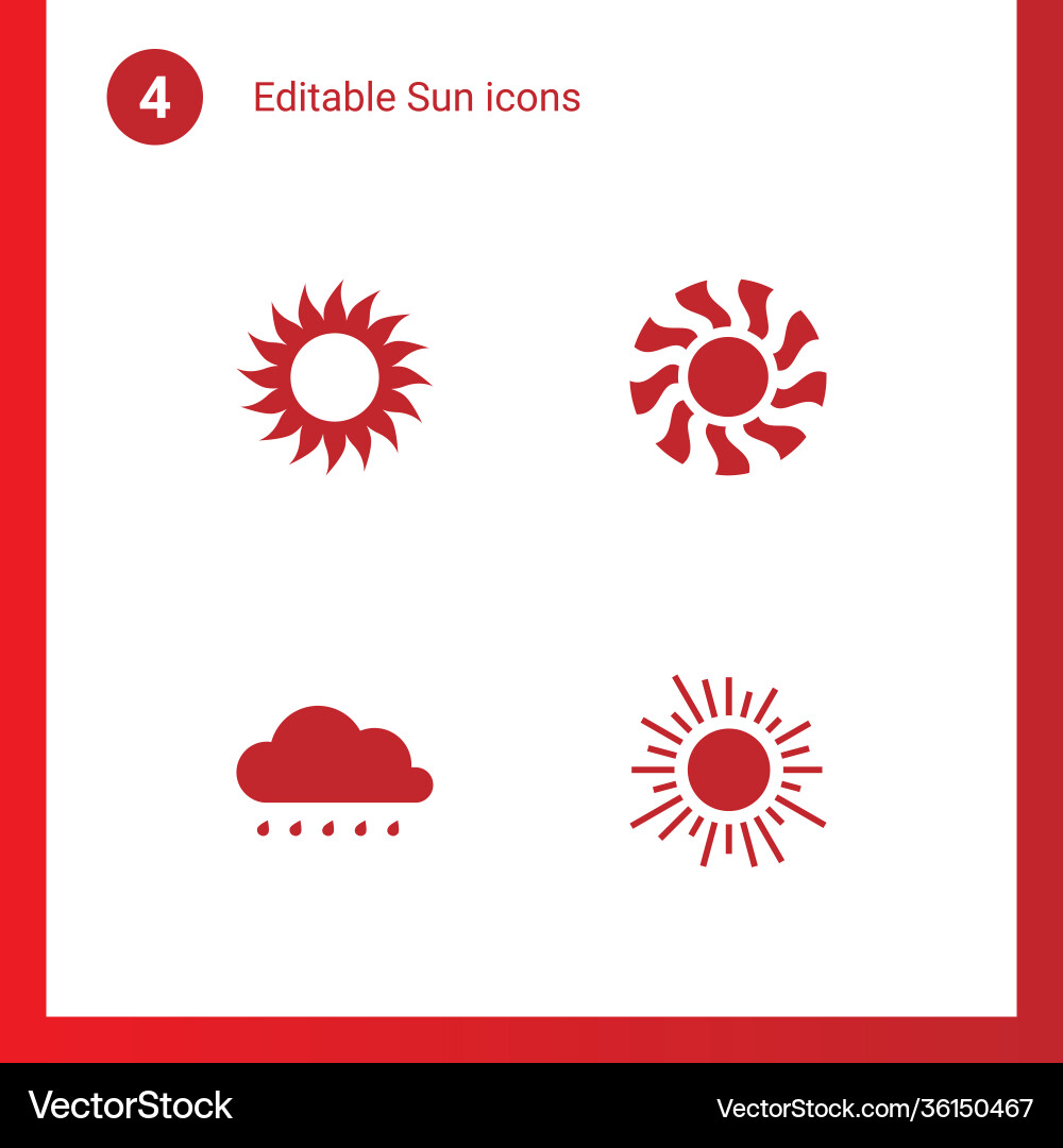 4 sun icons (36150467) – Free Vector | VectorStock