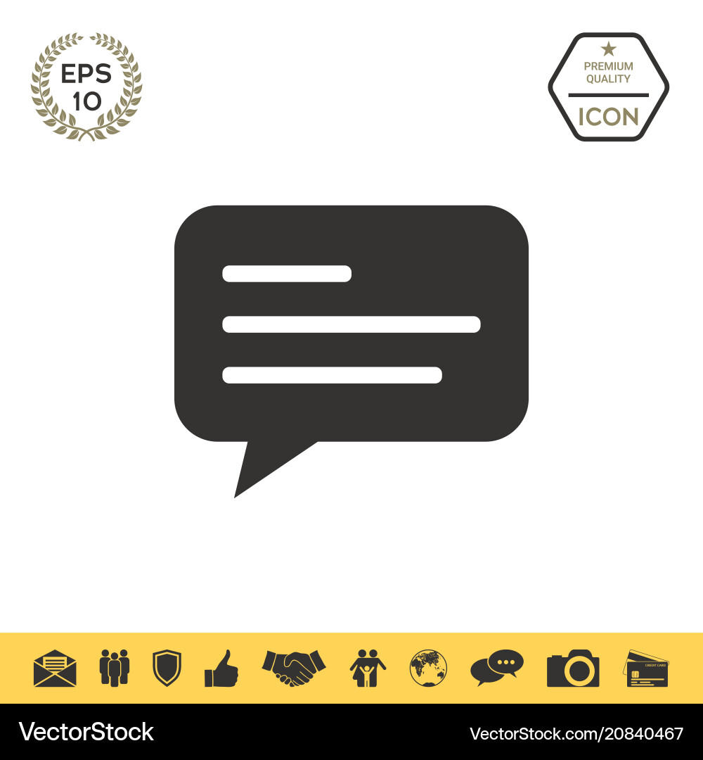 Chat icon sign with text symbol Royalty Free Vector Image