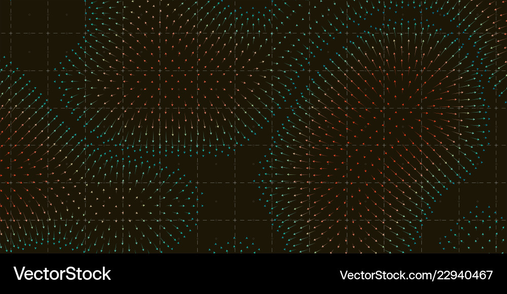Colorful field visualization of forces Royalty Free Vector
