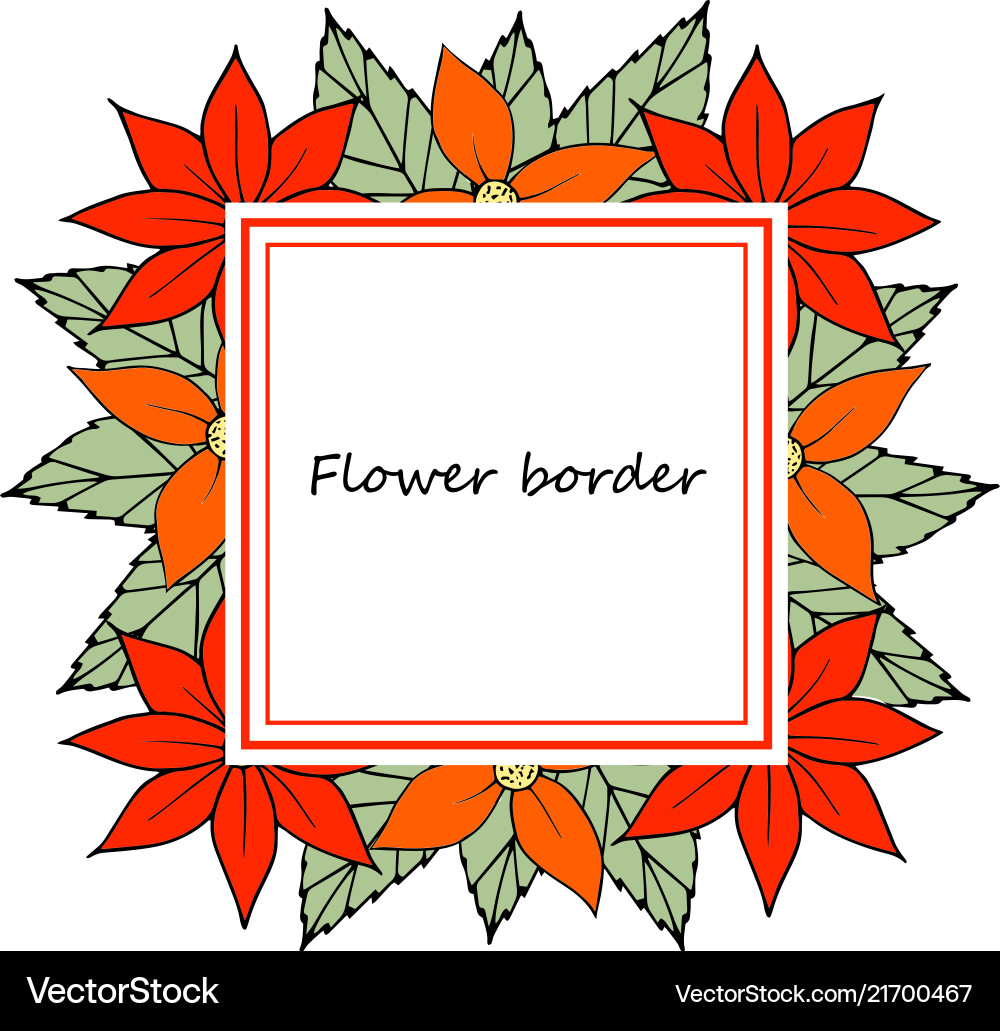 Flower drawing frame Royalty Free Vector Image