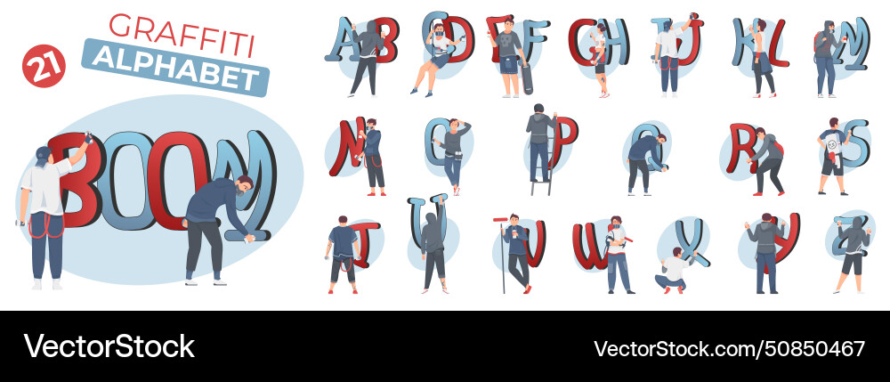 Graffiti letters set Royalty Free Vector Image