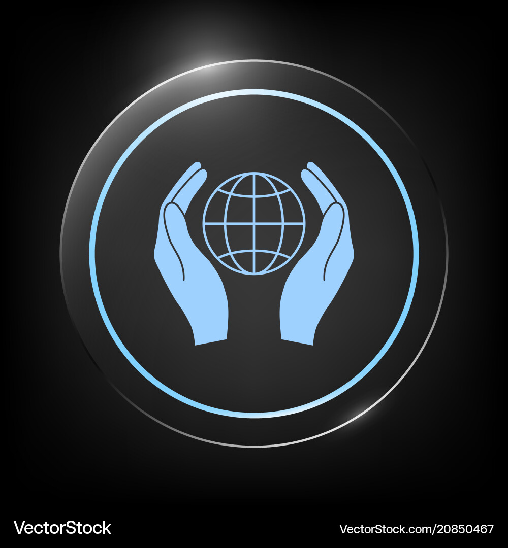 Hands holding earth protect icon Royalty Free Vector Image