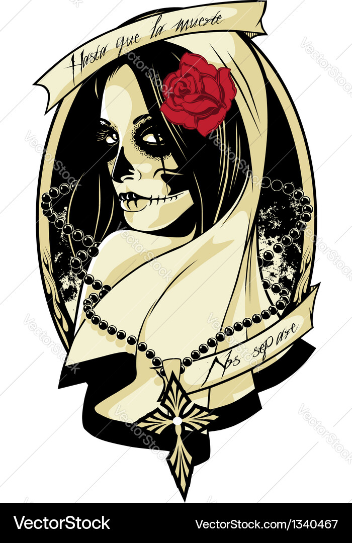 Lady Death Portrait Royalty Free Vector Image - VectorStock