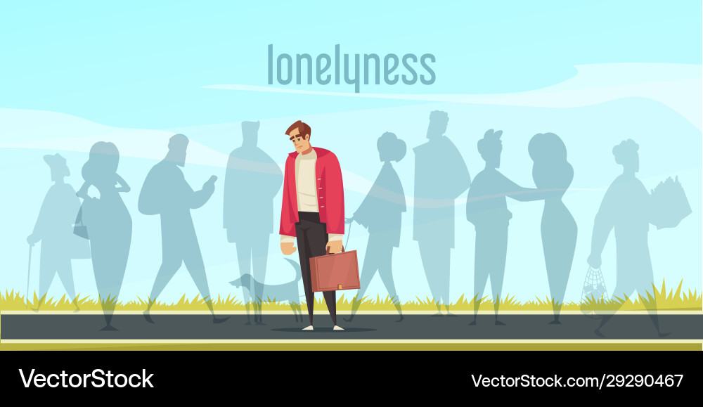 Lonely man Royalty Free Vector Image - VectorStock