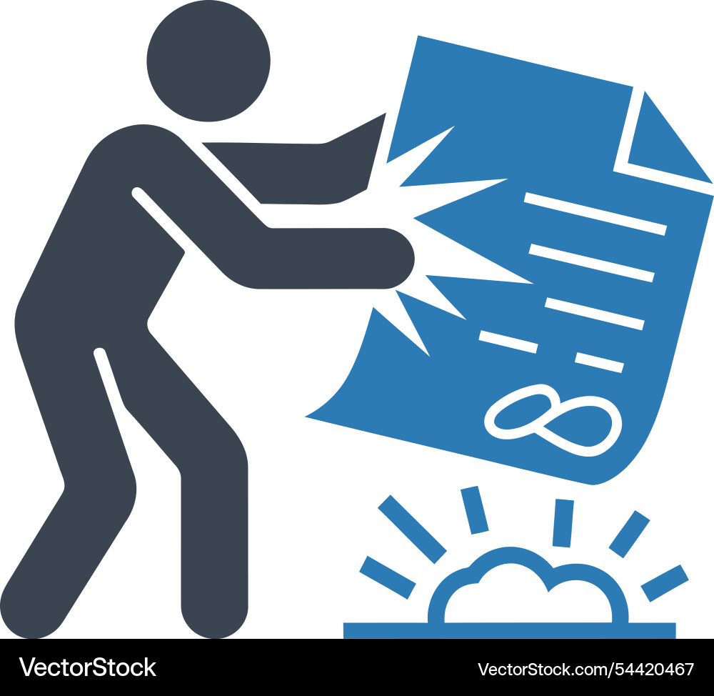 Paper destruction act icon Royalty Free Vector Image