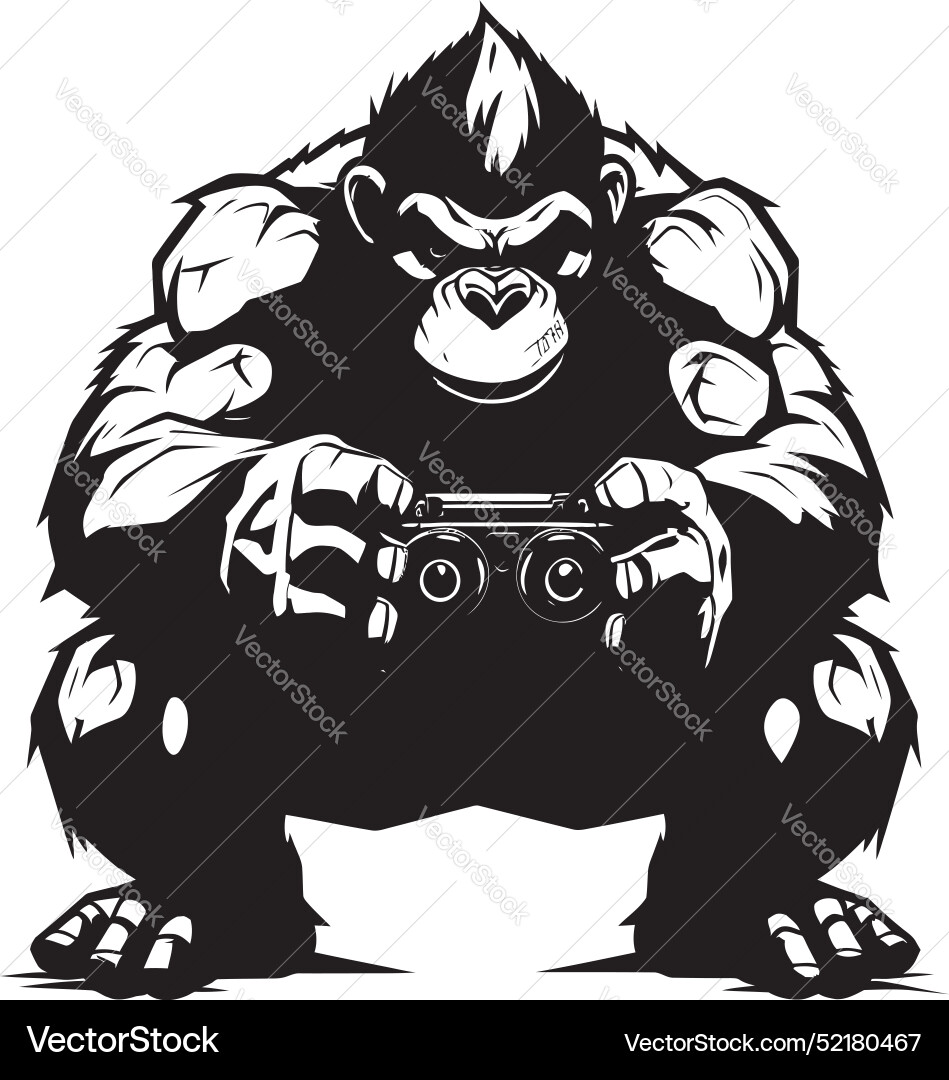 Primate powerplay muscular chimpanzee logo Vector Image