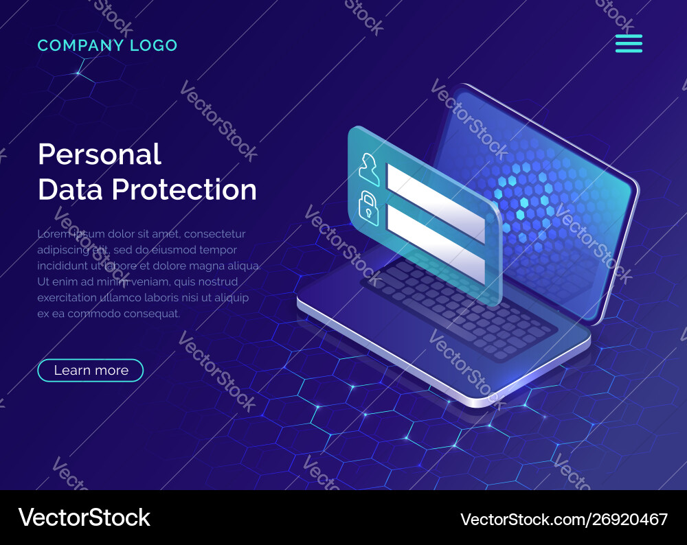 Protecting personal data concept account security Vector Image