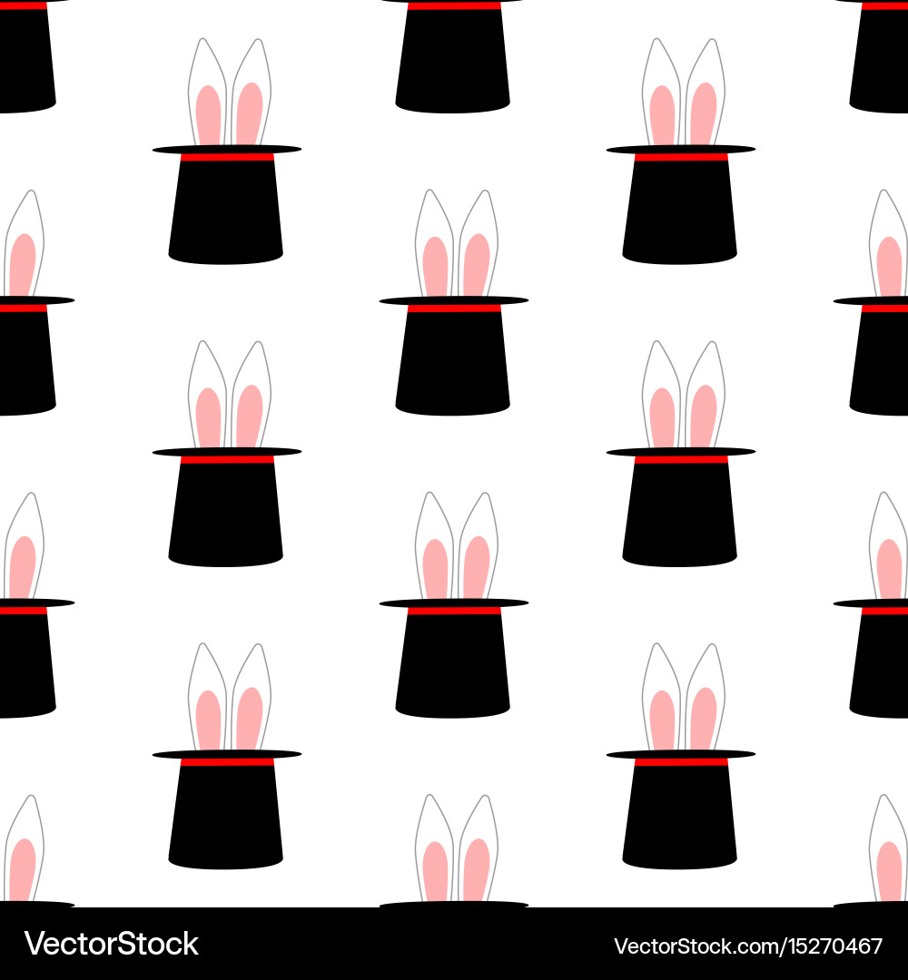 Rabbit ears in magic hat pattern Royalty Free Vector Image