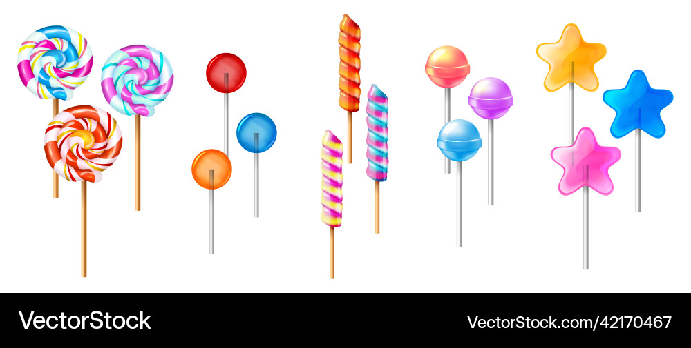 Realistic sweets icons collection Royalty Free Vector Image