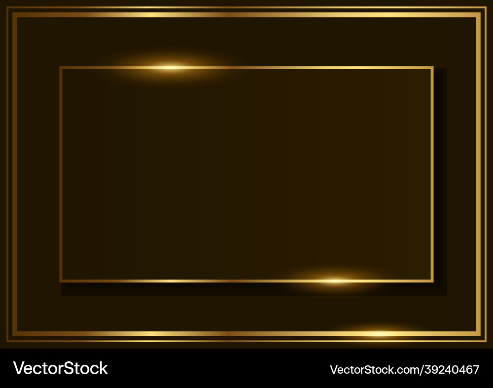 Rectangle shape with golden frame Royalty Free Vector Image
