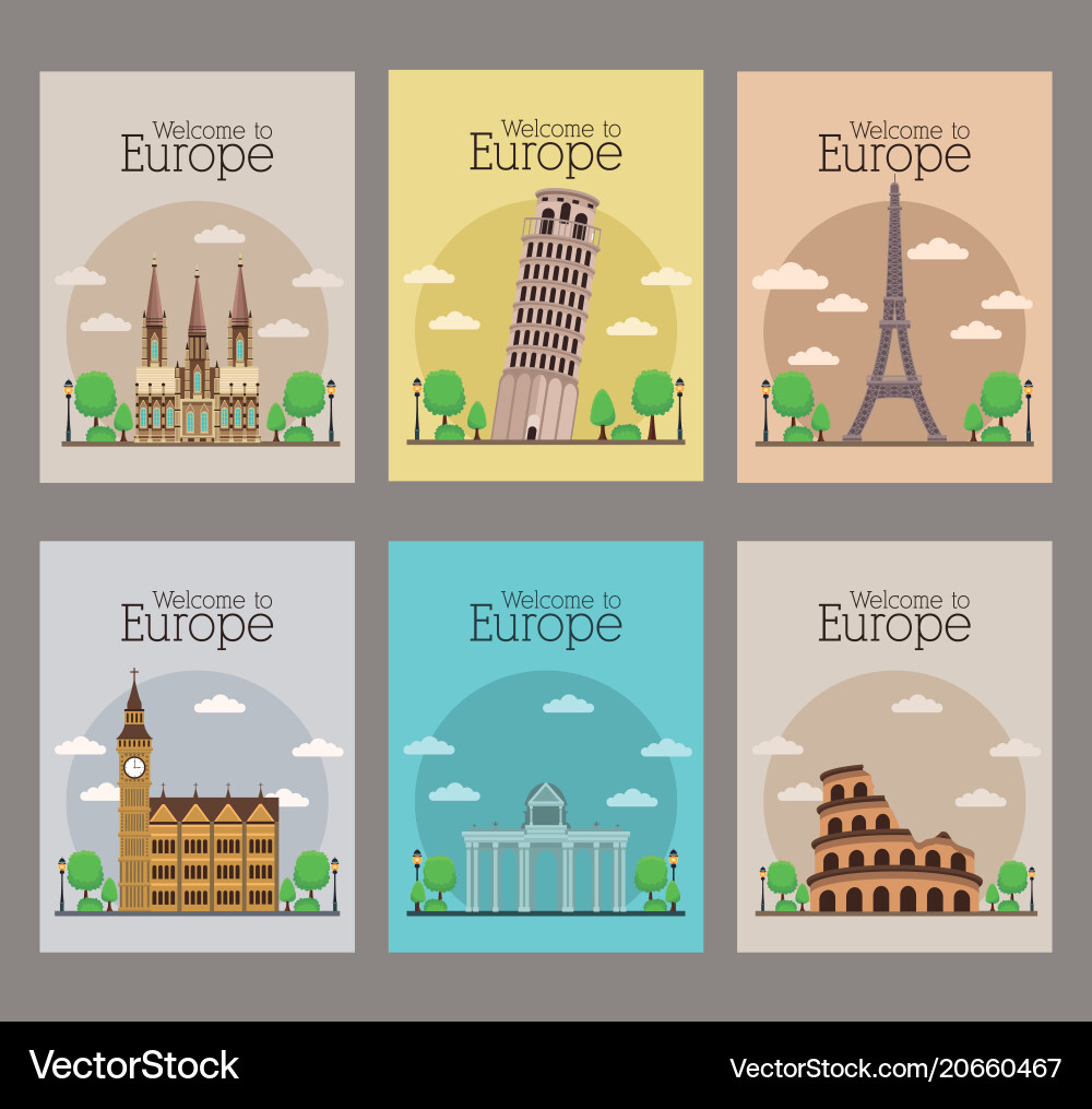 Welcome to europe Royalty Free Vector Image - VectorStock