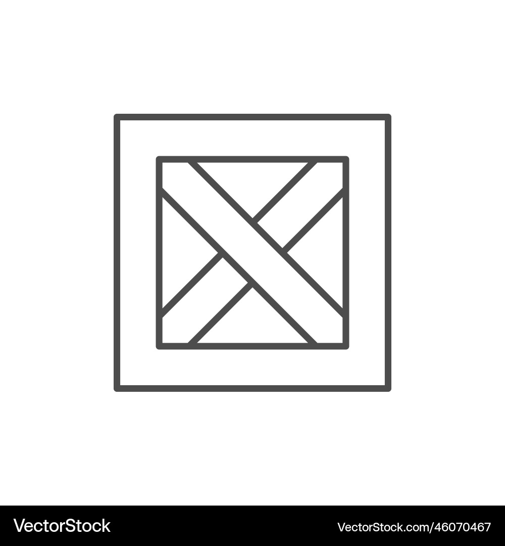 Wooden crate line outline icon Royalty Free Vector Image