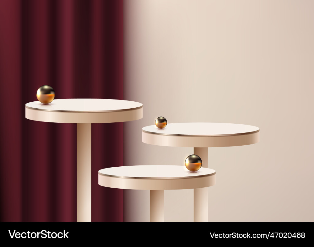 3d realistic modern luxury style golden round Vector Image