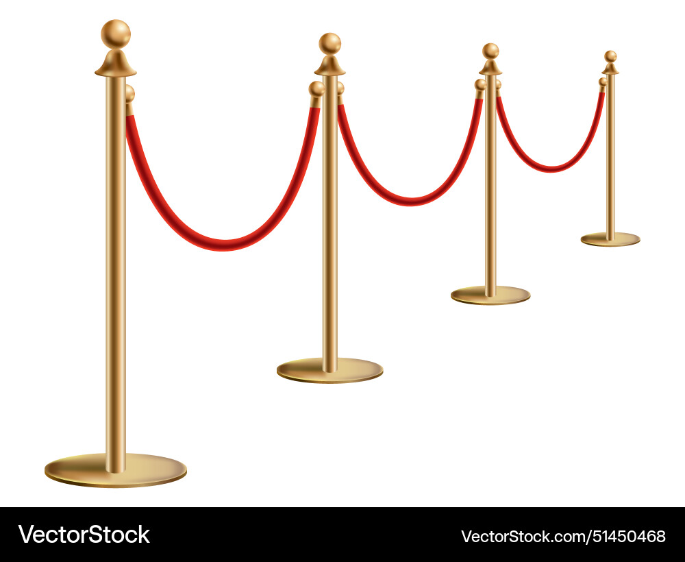 Barriers with red rope line vip zone closed Vector Image