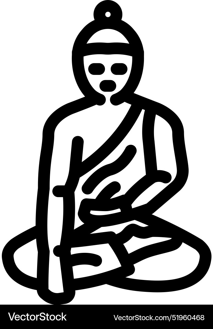 Buddha siddhartha gautama line icon Royalty Free Vector