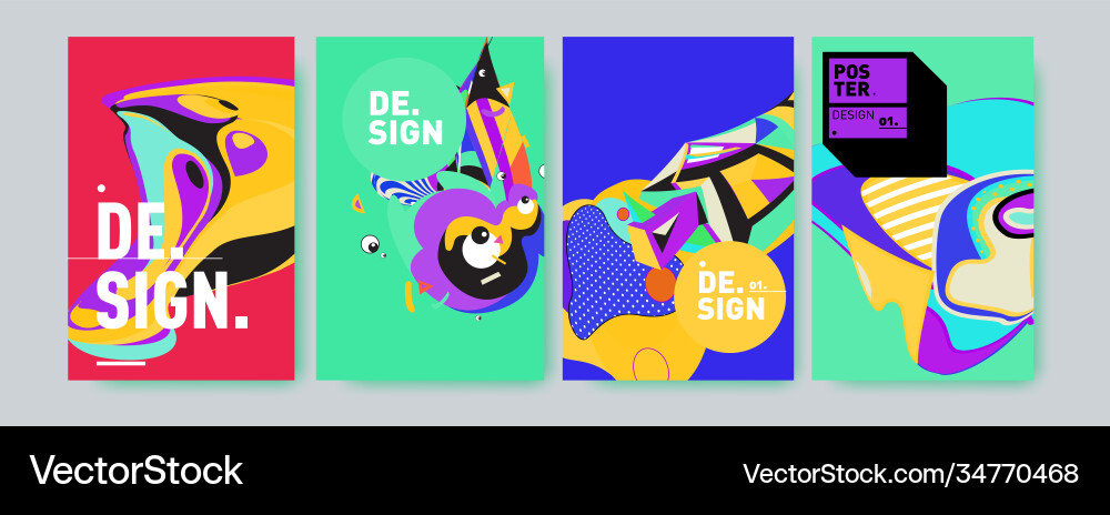 Cover and poster design template for magazine Vector Image
