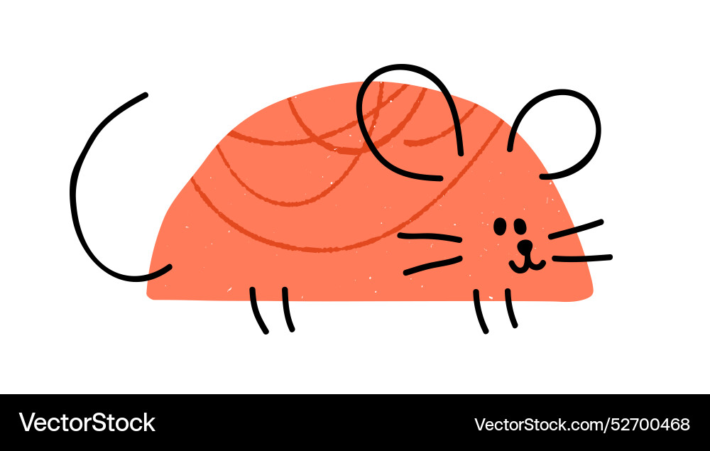 Cute funny mouse in doodle geometric style Vector Image