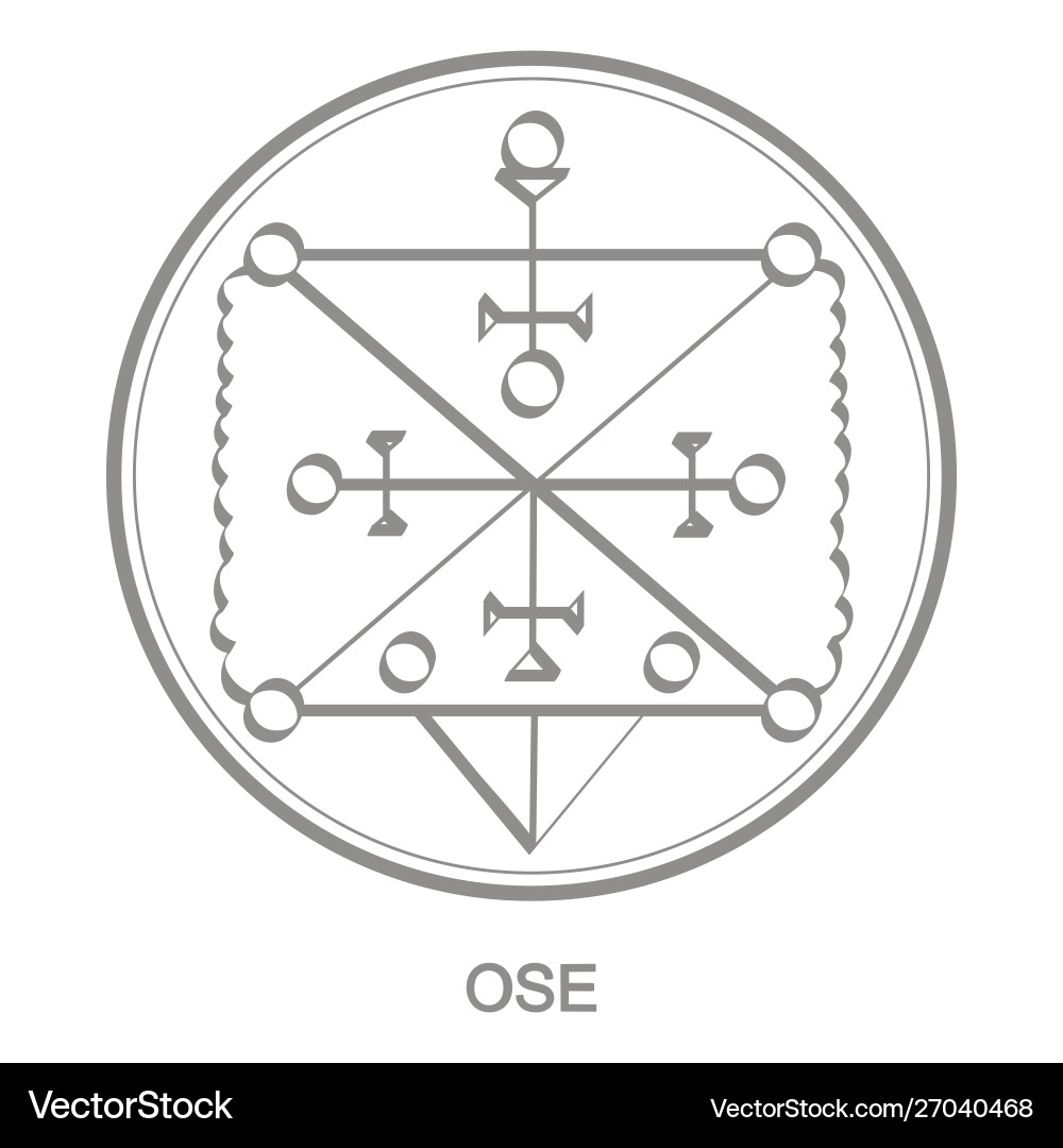 Icon with symbol demon ose Royalty Free Vector Image