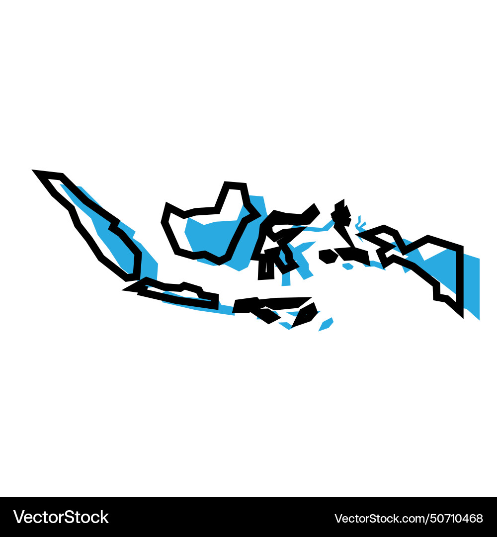 Indonesia simplified map Royalty Free Vector Image