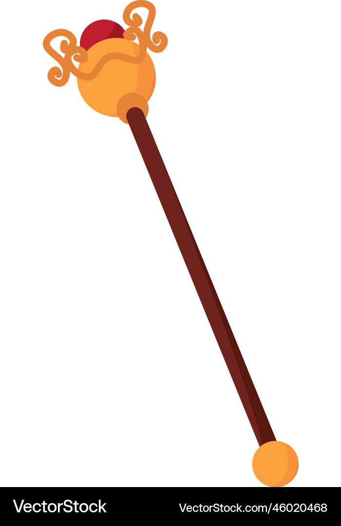 Isolated golden king staff icon Royalty Free Vector Image