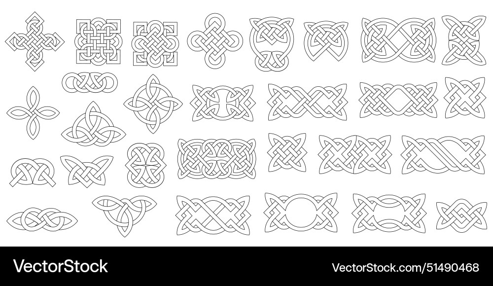 Linear celtic knots ornaments northern irish Vector Image