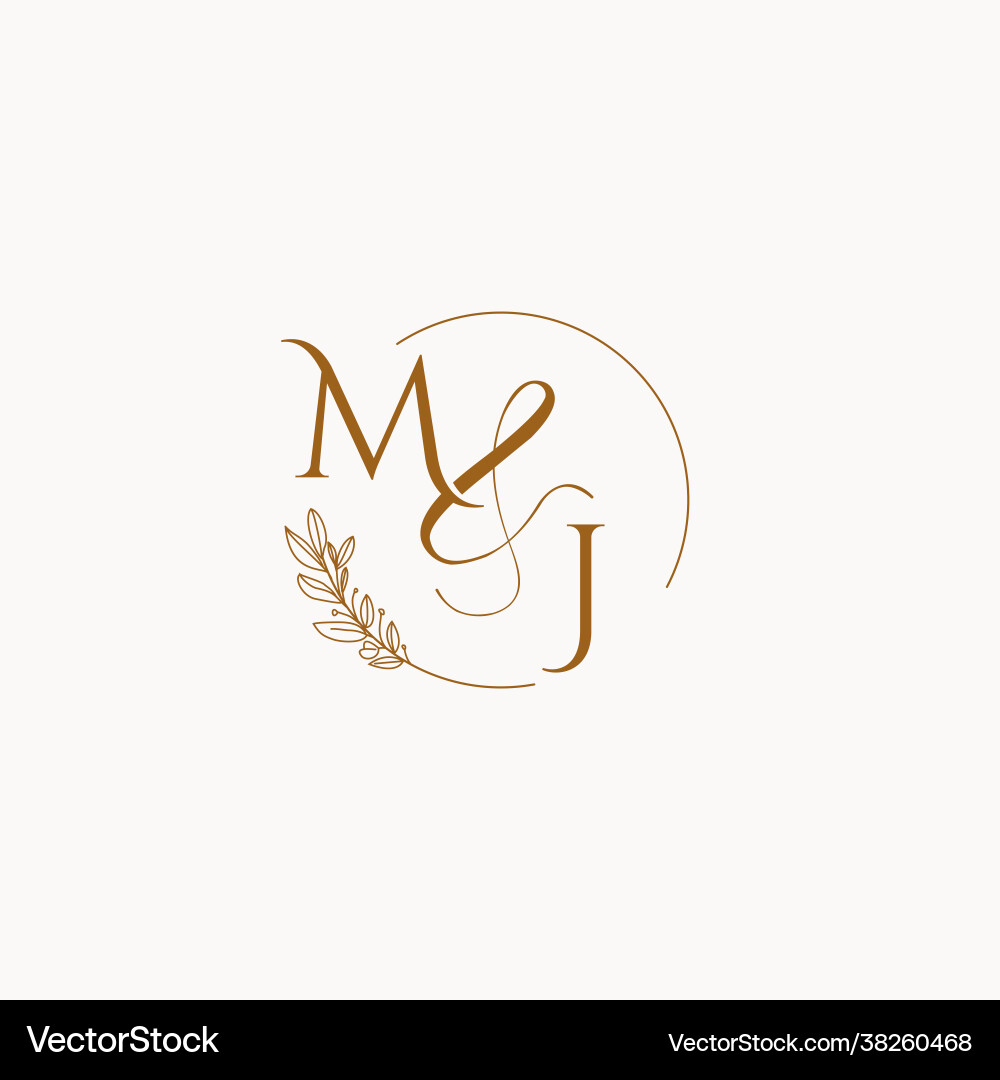 Mj initial wedding monogram logo Royalty Free Vector Image