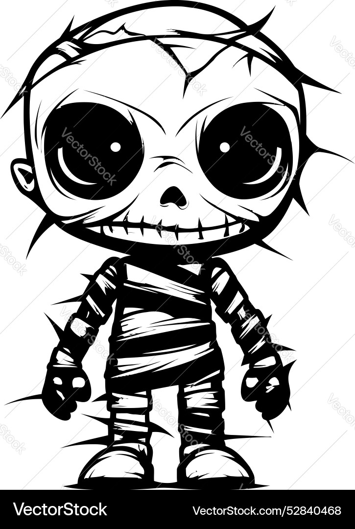 Nostalgic nightwalker vintage mummy logo design Vector Image