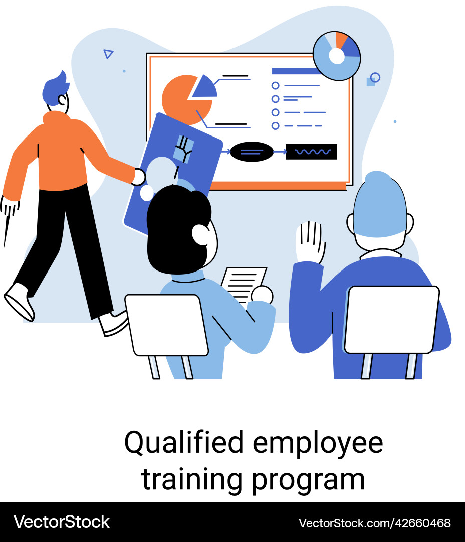 Qualified employee training program refresher Vector Image